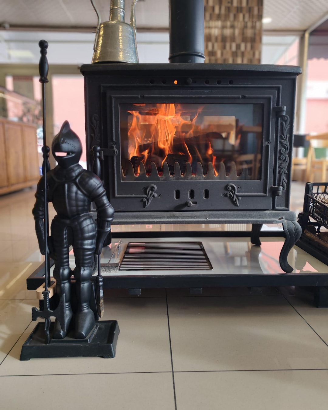 Knight Fireplace Tool Set, Cast Iron Medieval Decor - Etsy