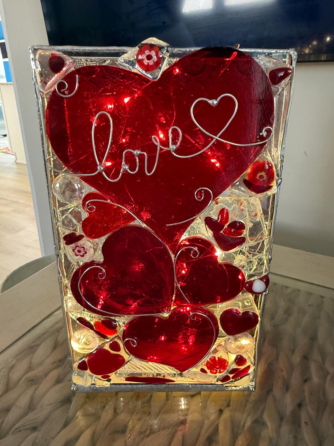 Valentines Stained Glass Lighted Box - Etsy