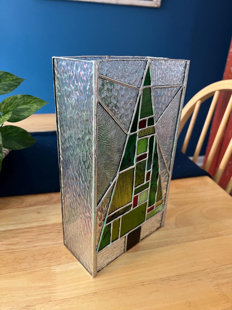 Stained Glass Lighted Christmas Tree Box - Etsy