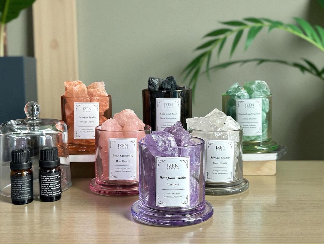 Crystal Essential Oils Diffuser - Healing Gemstone for Spiritual ...