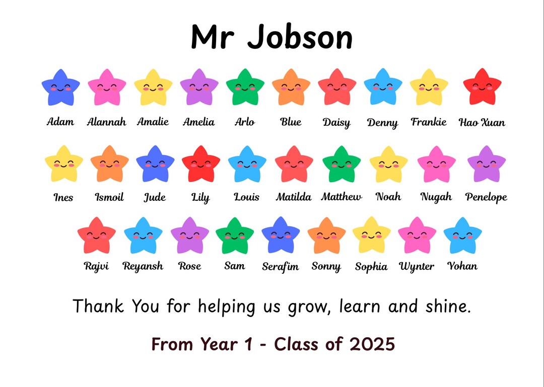 Personalized Teacher Thank You Class Gift Custom Card or Poster - Etsy