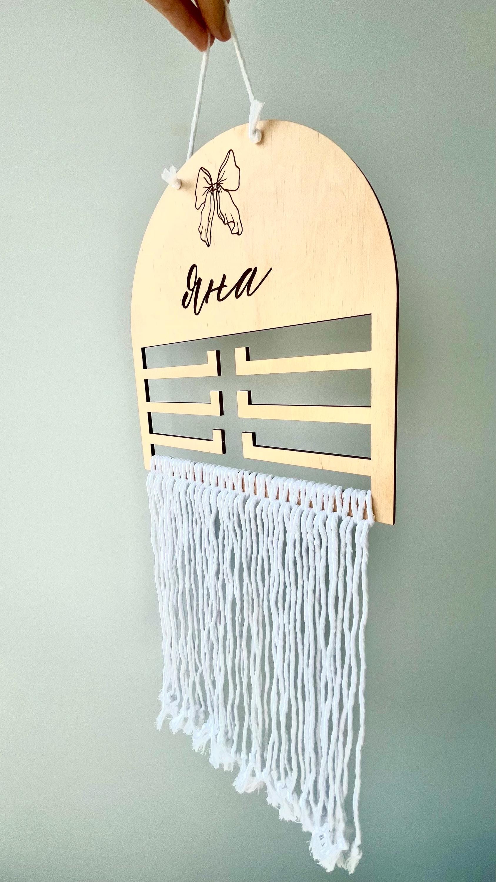 Personalized Wooden Hair Bow and Accessory Organizer Custom Name Holder ...