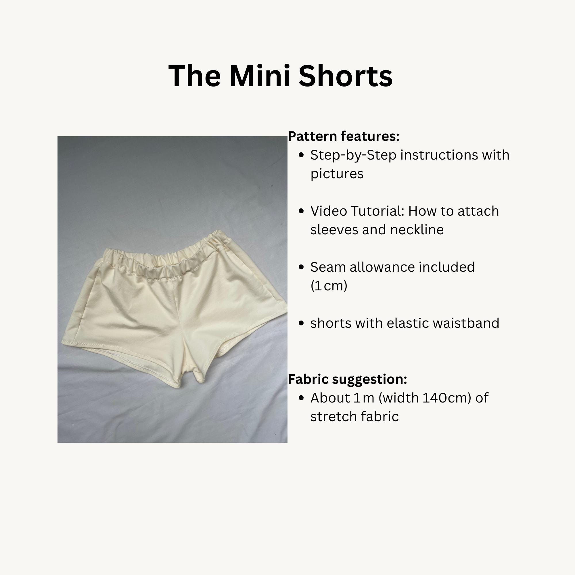 Digital Sewing Pattern Mini Shorts Pajama Shorts Loungewear Digital ...
