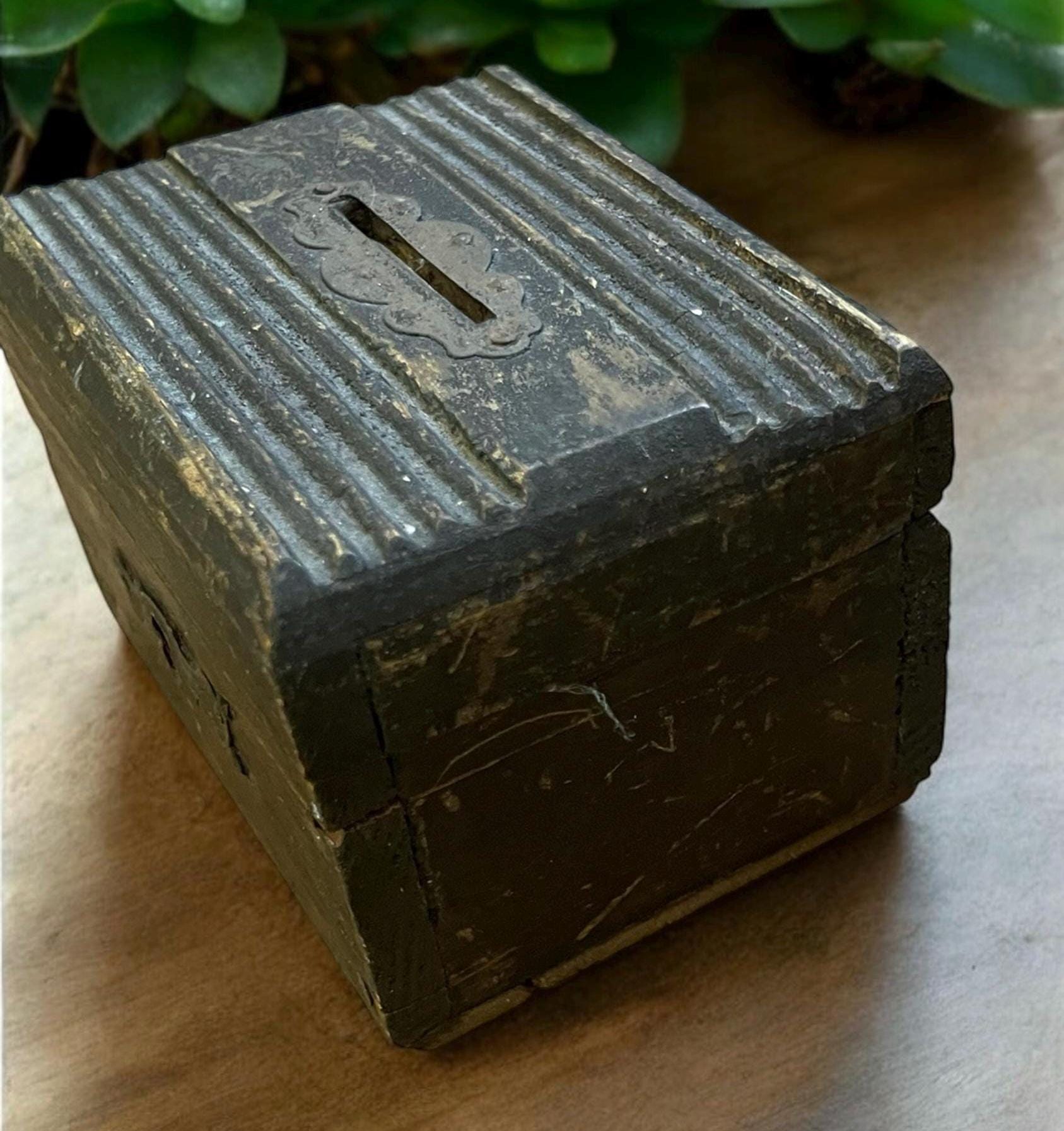 Antique Wooden Cash Box Antique Money Box Victorian Gothic Wooden Box ...