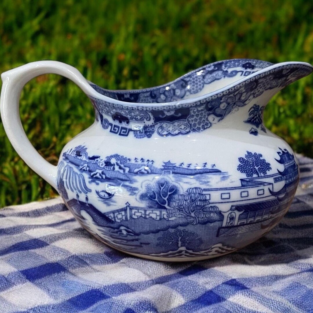 Super Rare Antique Blue Willow Jug Antique broseley Cetem Ware Jug ...