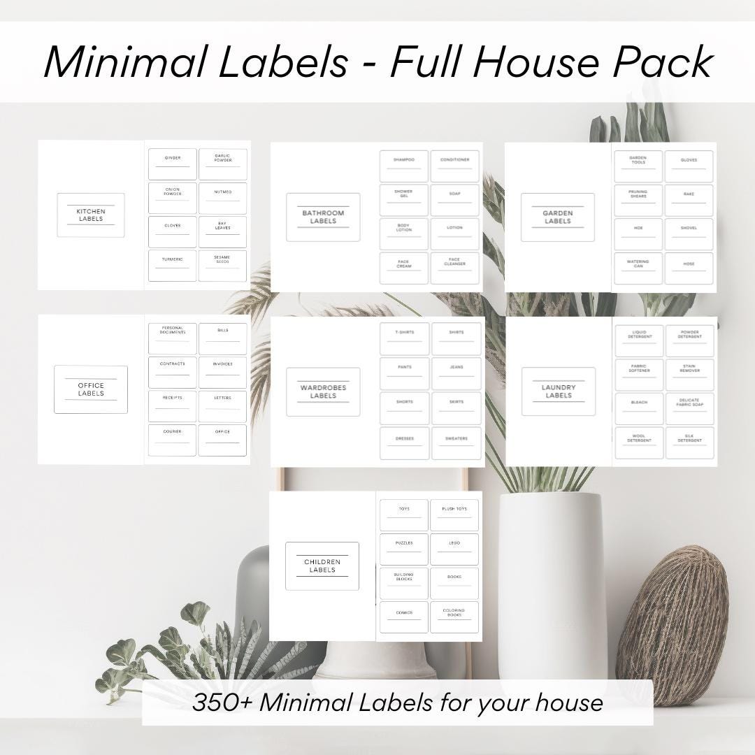 Minimal Labels - Full House Pack (350+ Labels) - Etsy