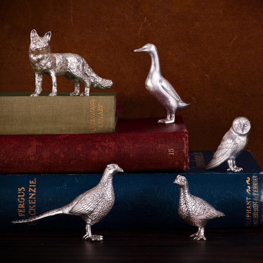 Handcrafted Solid Sterling Silver Fox Sculpture – Miniature Figurine ...