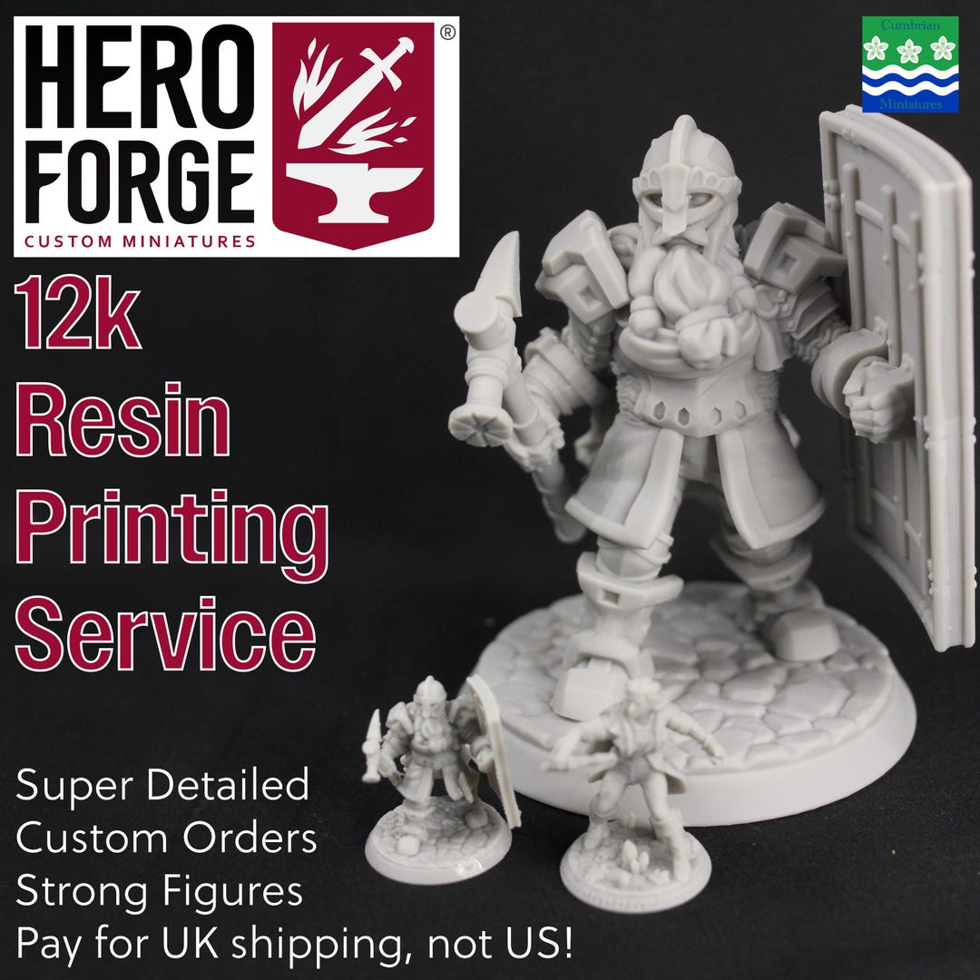 Hero Forge 3D Resin Printing 12K Custom UK Miniature Printing - Etsy UK