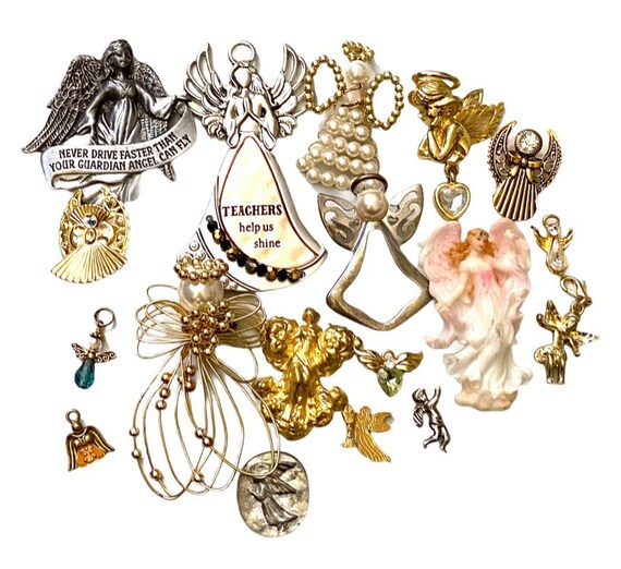 Vintage ANGEL Brooch Lot Wear Craft - Etsy