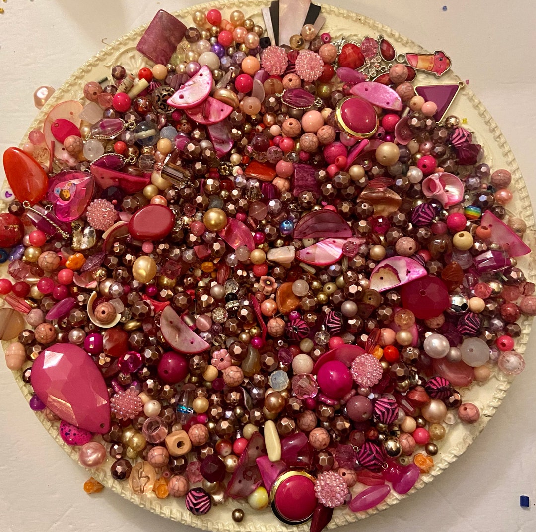 HUGE 2 Pounds Destash Bead Mix Vintage Glass Plastic Wood - Etsy