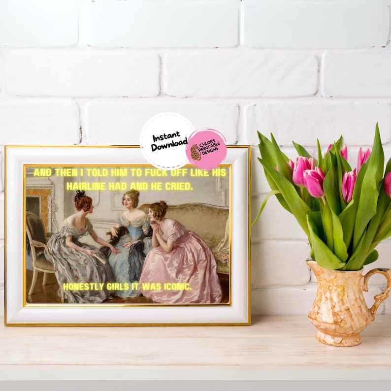 Funny Renaissance Art Print: Iconic Altered Portrait (digital Download ...