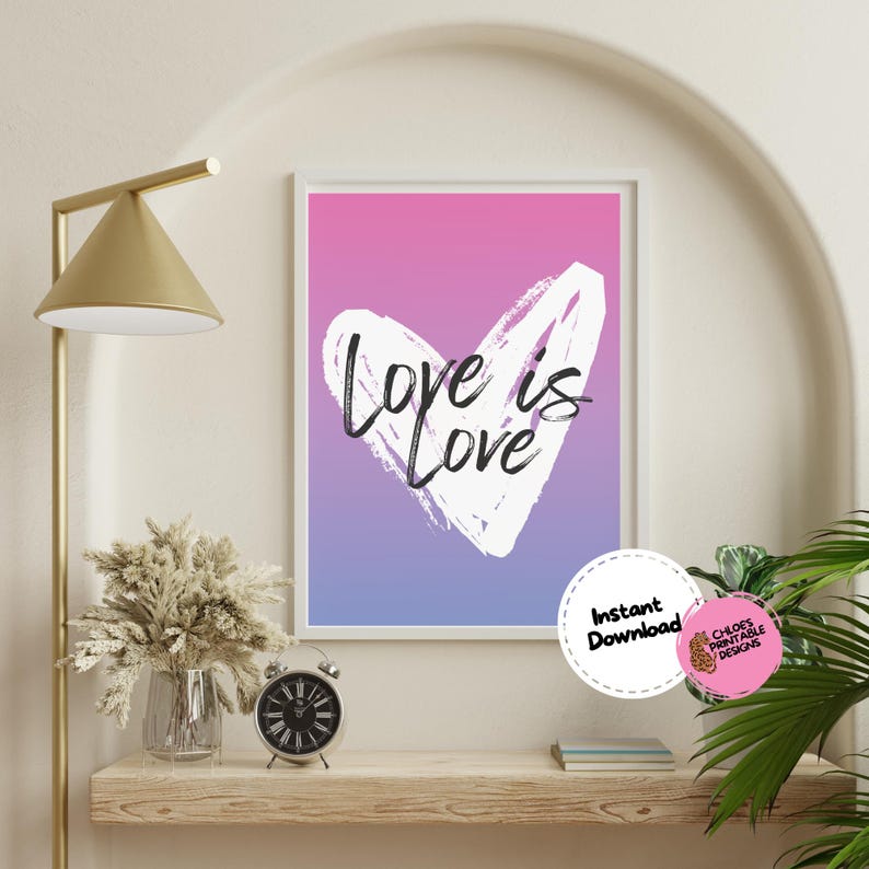 Subtle LGBTQ Bisexual Flag Printable Wall Art Bisexual Pride Quirky ...