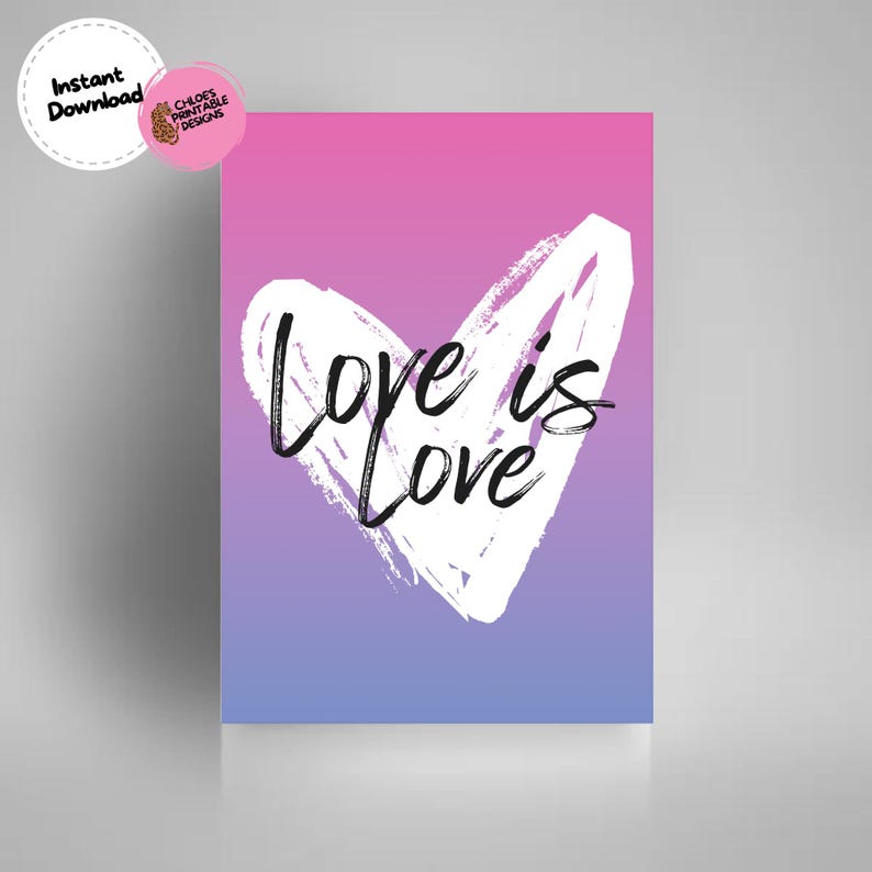 Subtle LGBTQ Bisexual Flag Printable Wall Art Bisexual Pride Quirky ...