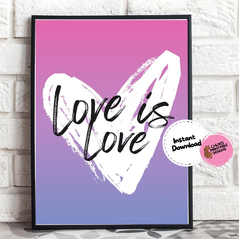 Subtle LGBTQ Bisexual Flag Printable Wall Art Bisexual Pride Quirky ...