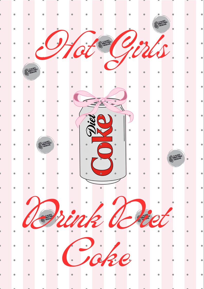 Hot Girls Drink Diet Coke Printable Wall Art, Digital Download, Modern ...