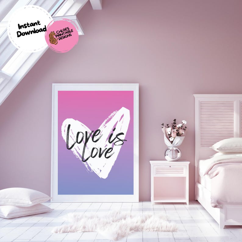 Subtle LGBTQ Bisexual Flag Printable Wall Art Bisexual Pride Quirky ...