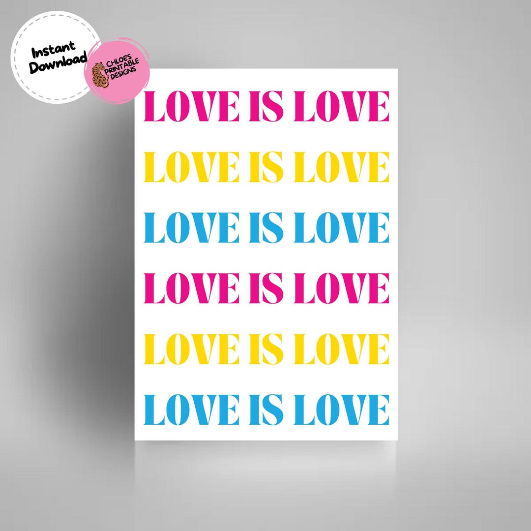 Subtle LGBTQ Pansexual Flag Printable Wall Art | Pansexual Pride Quirky ...