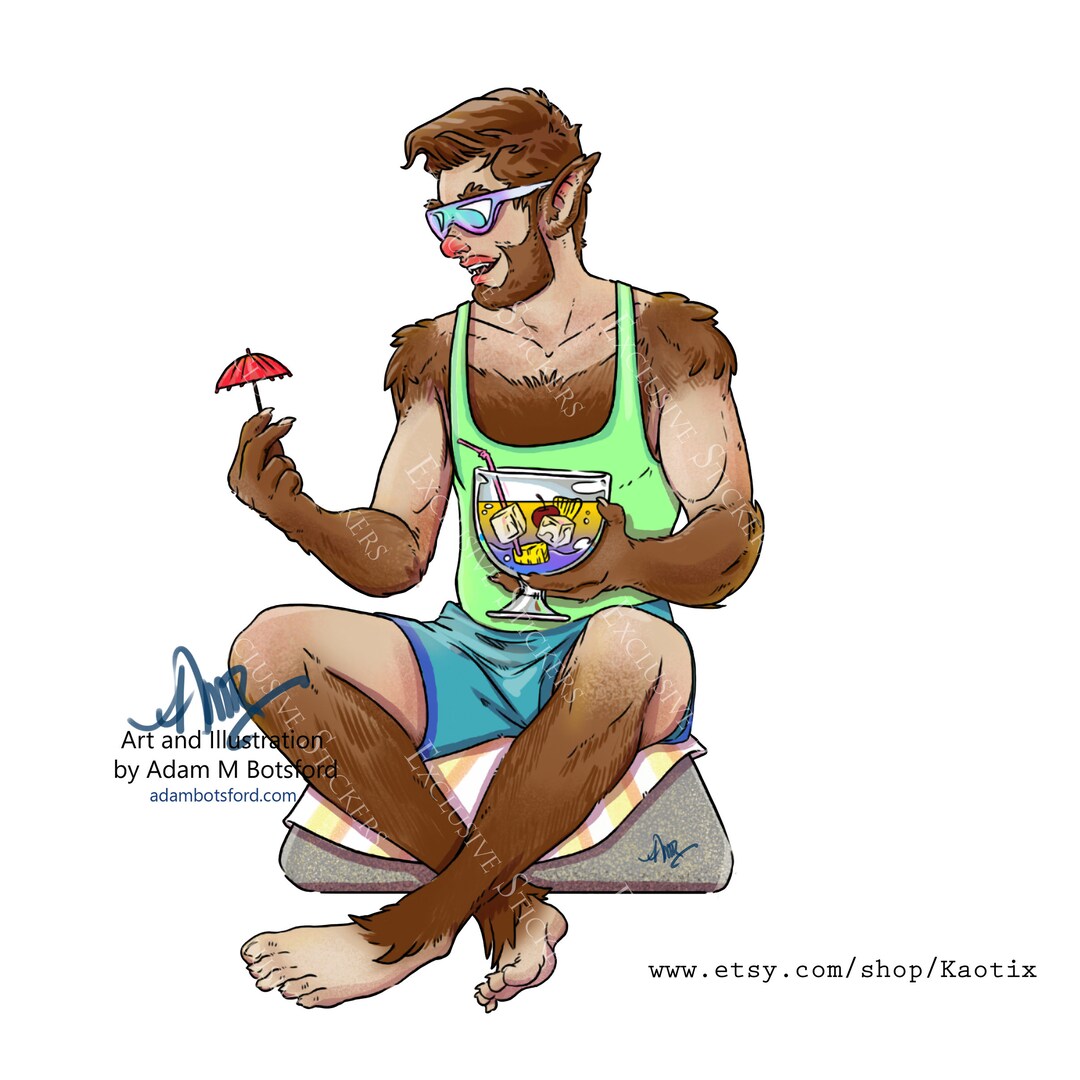 Summer Werewolf Sticker - Etsy