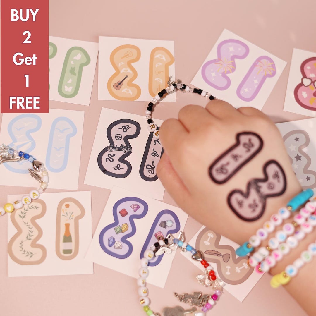 ERAS TOUR 13 Temporary Tattoo, Original 13 Tattoo, Eras Tour ...