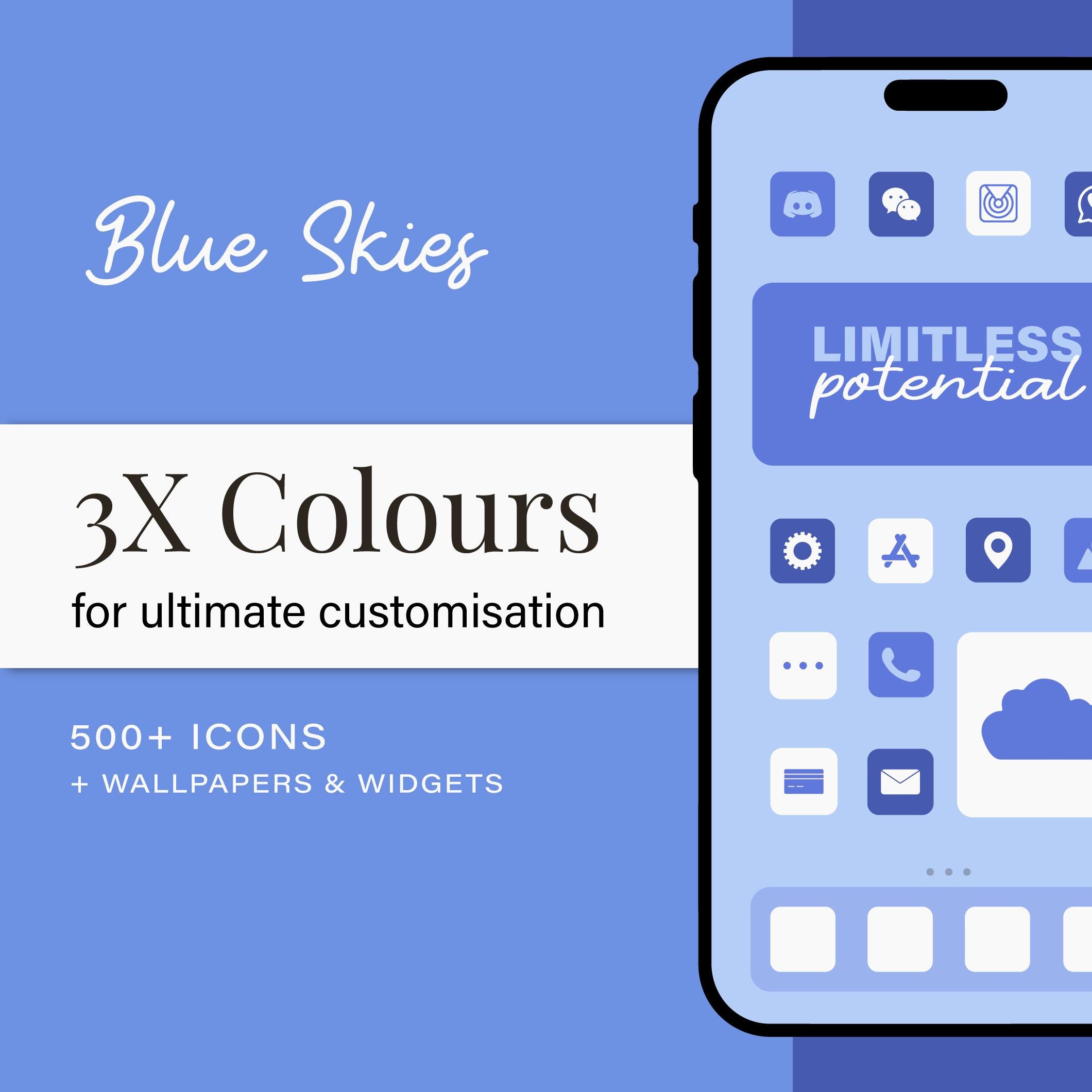 Blue Skies App Icon Theme Pack for Ios, Android, Iphone, Ipad ...