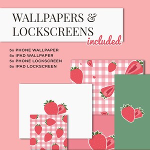 Strawberry Aesthetic App Icon Theme Pack for Ios, Android, Iphone, Ipad ...