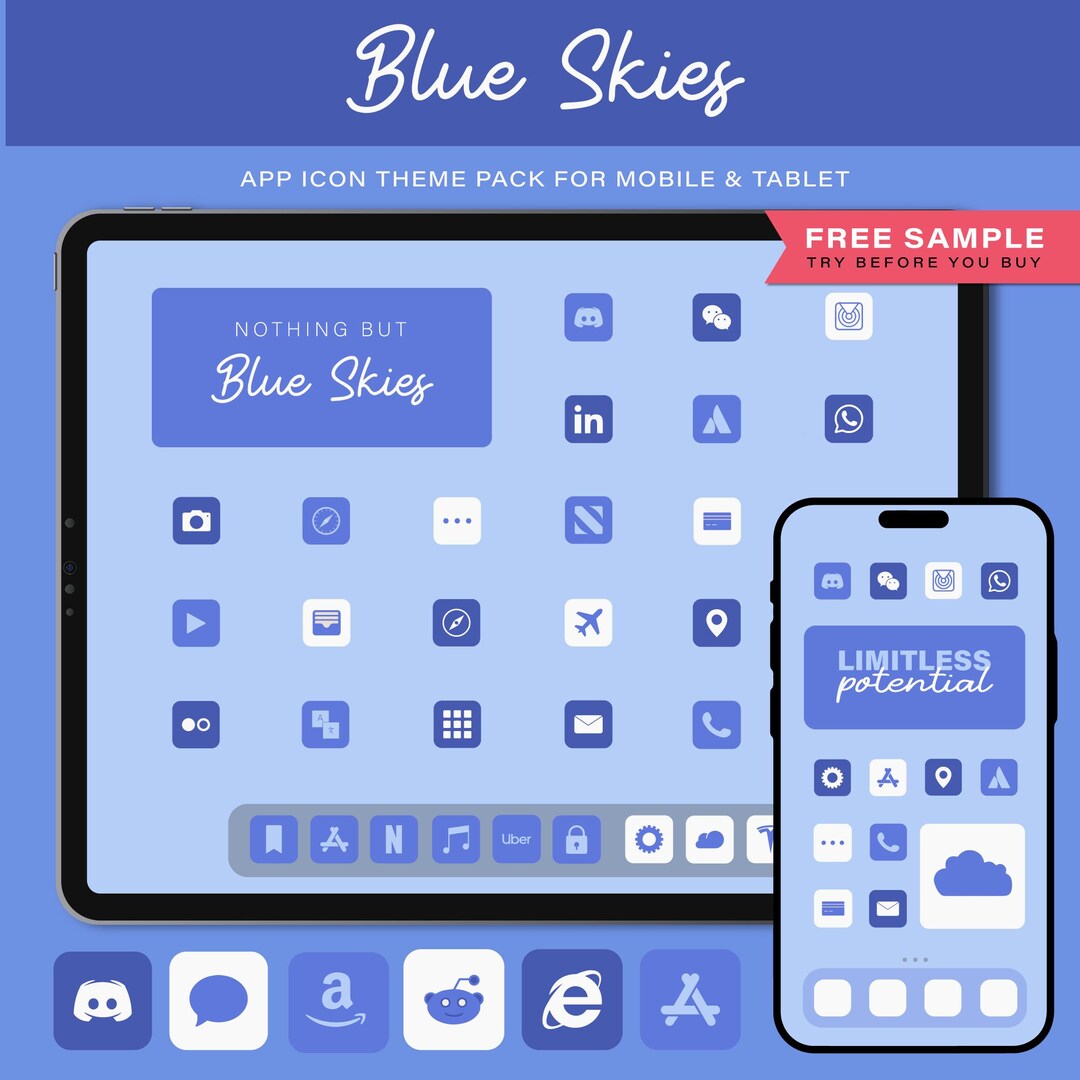 Blue Skies App Icon Theme Pack for Ios, Android, Iphone, Ipad ...
