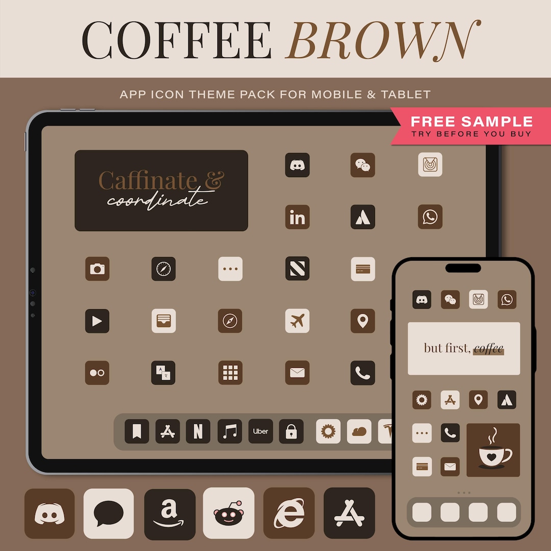 Coffee Brown App Icon Theme Pack for Ios, Android, Iphone, Ipad ...