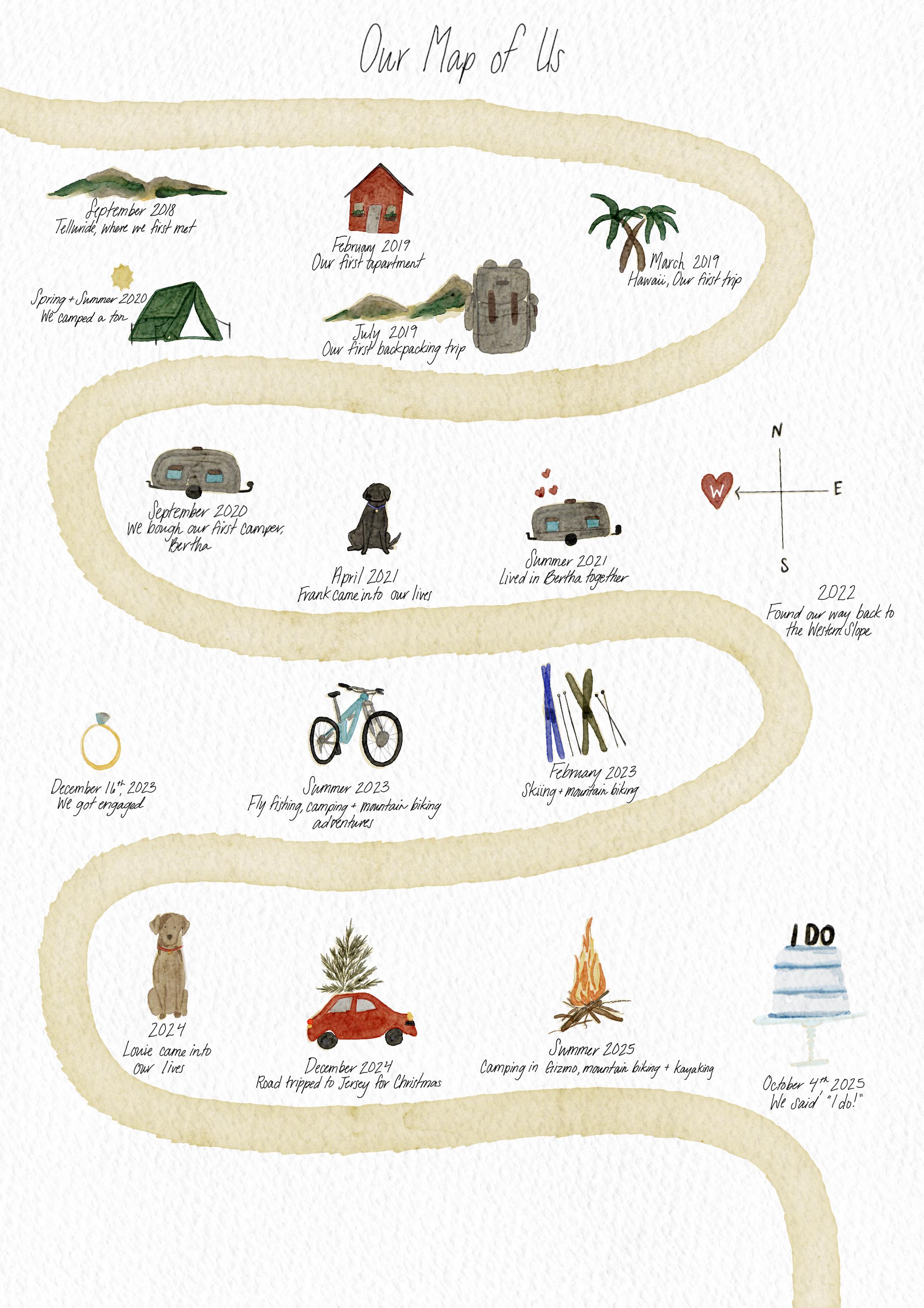 Map of Us, Friend Map, Custom Love Story Map, Anniversary Gift, Dorm ...