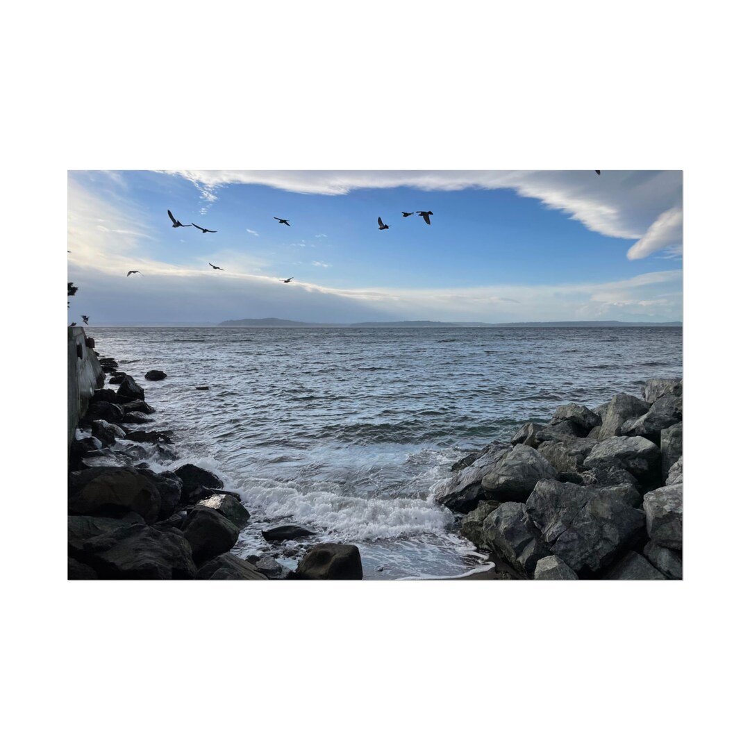Rolled Posters, Seattle Alki Beach Poster, Wall Art Print, Coastal ...