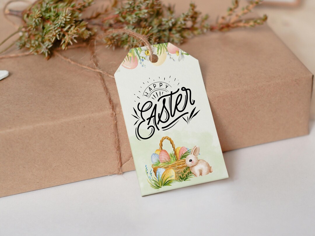 Easter Gift Tags Bundle - Printable Easter Favors for Kids, Watercolor ...