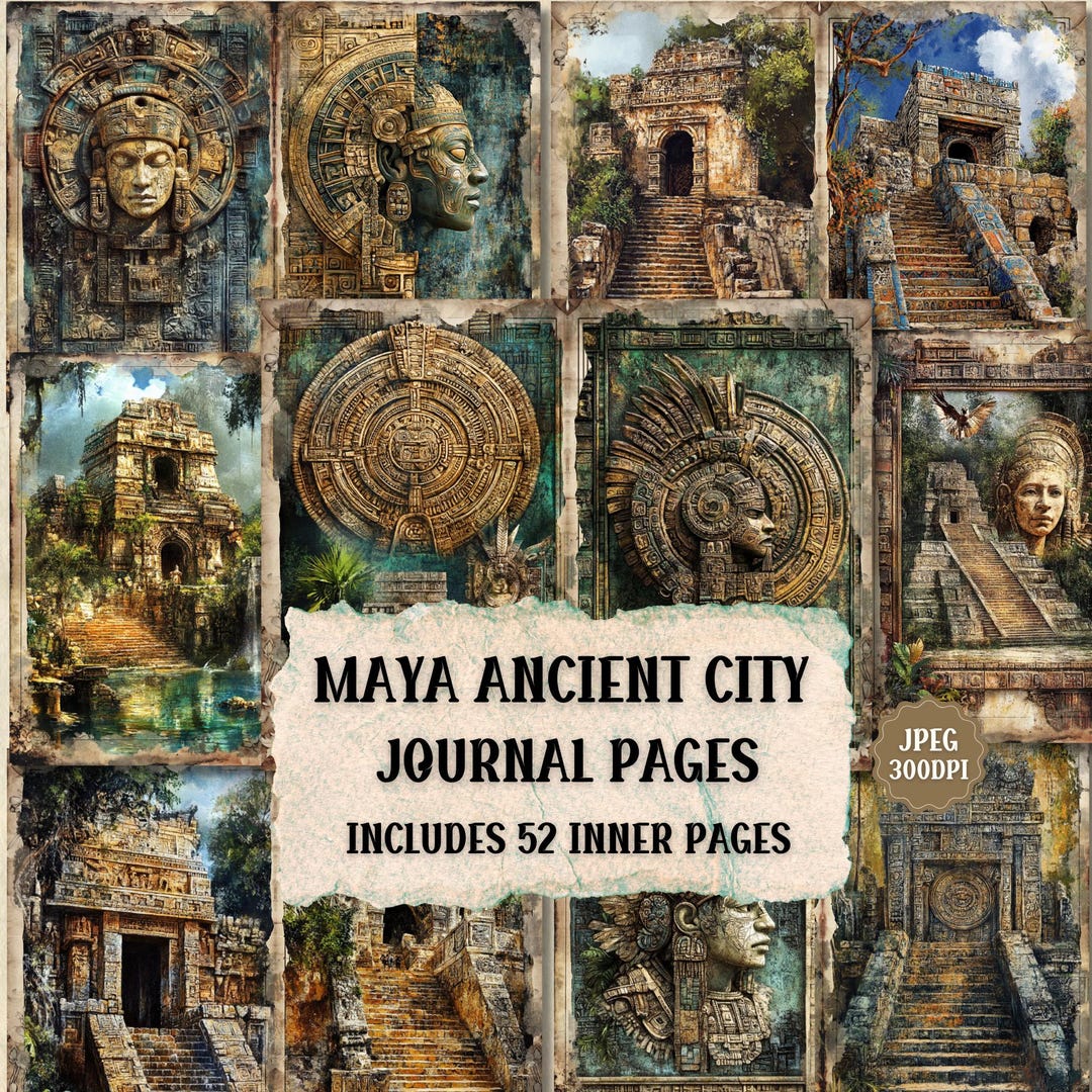 Maya Ancient City Junk Journal Pages: Shabby Chic Ephemera (digital ...