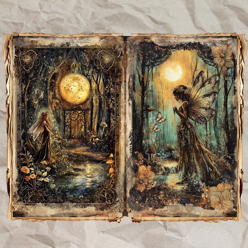 Fairy Tale Junk Journal Pages: Vintage Shabby Chic Collage (digital ...