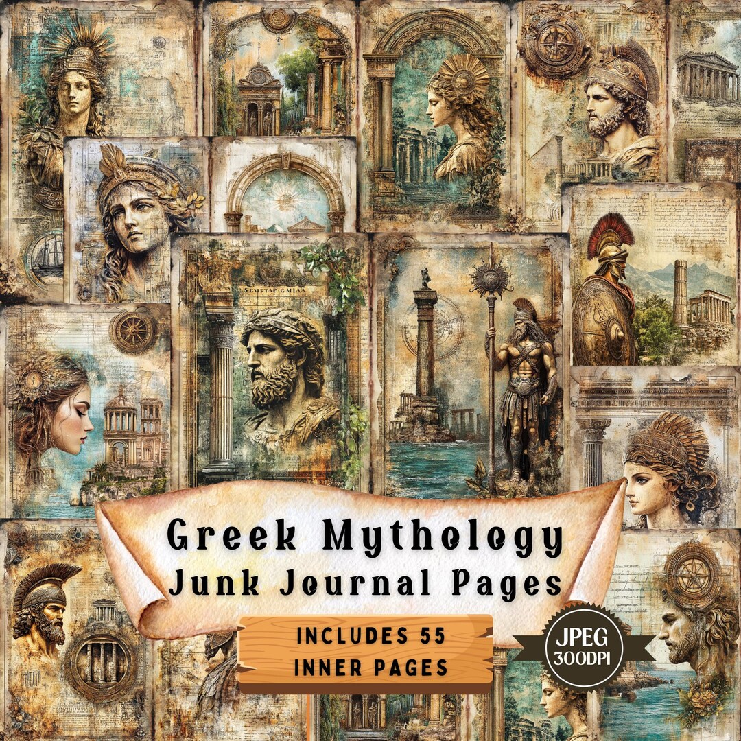 Greek Mythology Junk Journal | Vintage Ancient Greek Gods Themed Kit ...