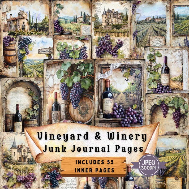 Vineyard Digital Papers - Etsy