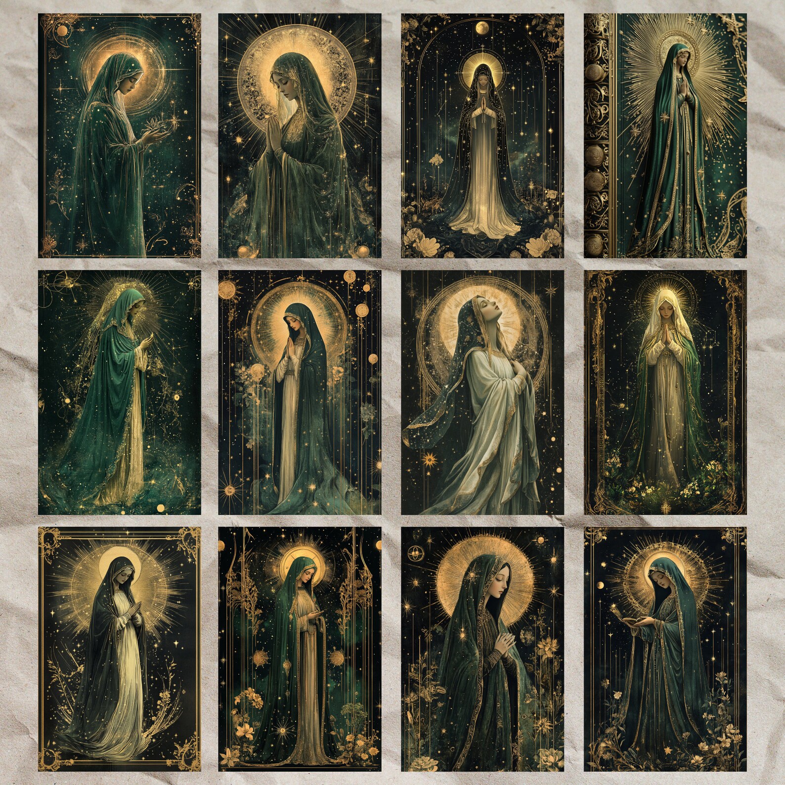 Virgin Mary Prayers Printable: Celestial Shabby Chic Ephemera (JPEG) - Etsy