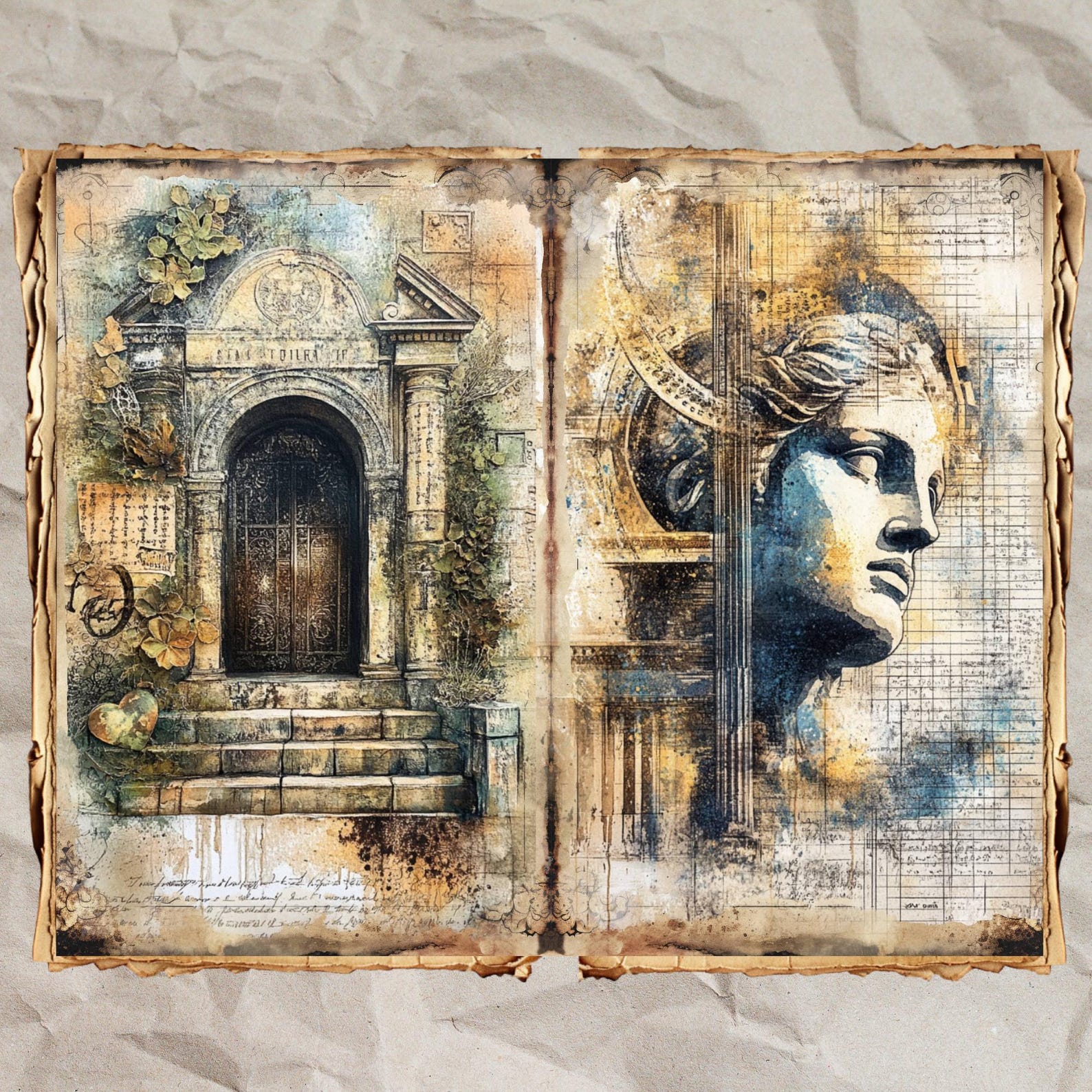 Roman Era Junk Journal Kit: Gladiator, Vintage Art (45 JPEG) (digital ...