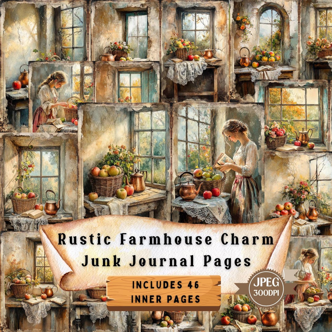 Rustic Farmhouse Junk Journal Kit: Vintage Countryside Ephemera (46 ...