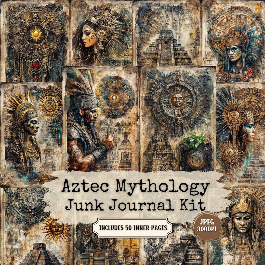 Aztec Mythology Junk Journal Kit | Ancient Civilization Themed Kit ...