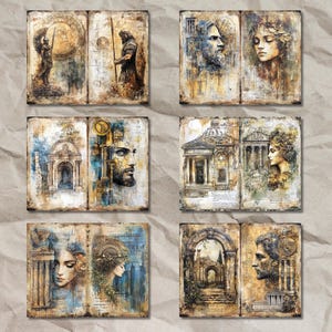 Roman Era Junk Journal Pages, Mixed Media Art, Vintage Roman, Gladiator ...