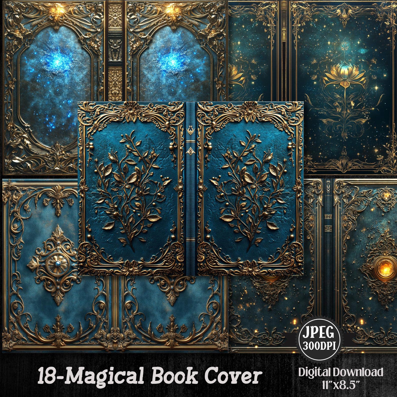 Magical Book Covers | Vintage Book Cover Junk Journal Cover Kit ...