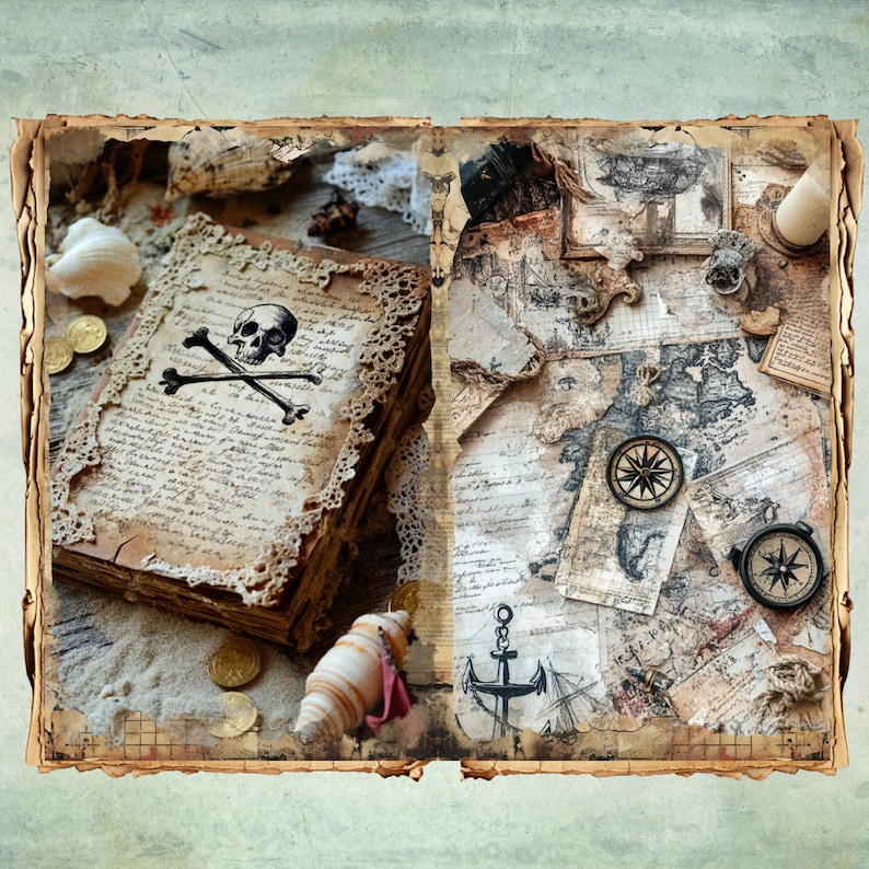 Pirate Junk Journal Printable Pages: Vintage Ephemera (digital Download ...