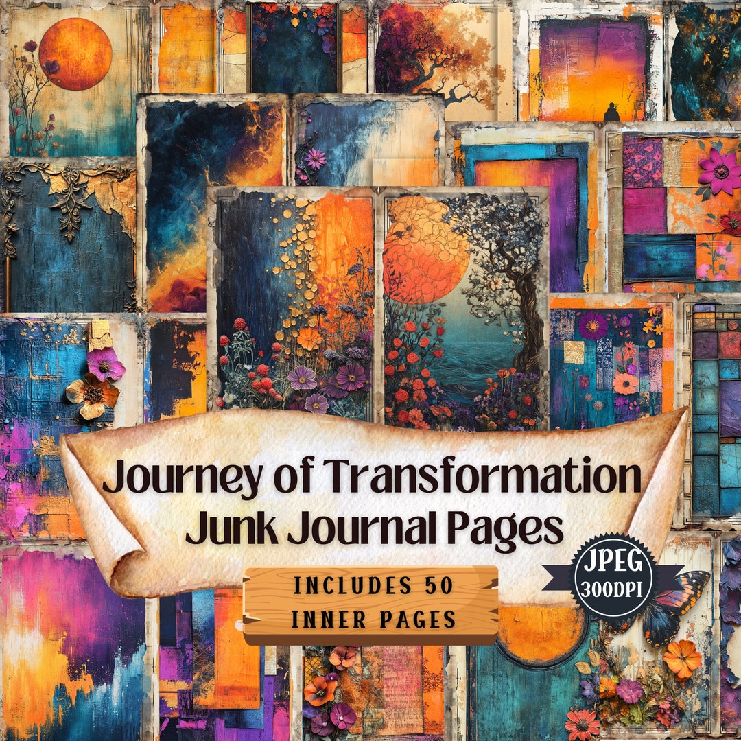 Journey of Transformation Junk Journal Pages, Dark Tone Themed Junk ...