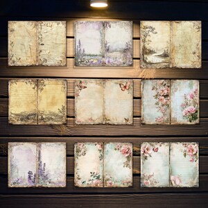 Floral Blank Line Junk Journal Printable Pages, Floral Journal Vintage ...