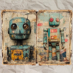 Vintage Robot Junk Journal Kit: Steampunk Ephemera (50 JPEG) - Etsy