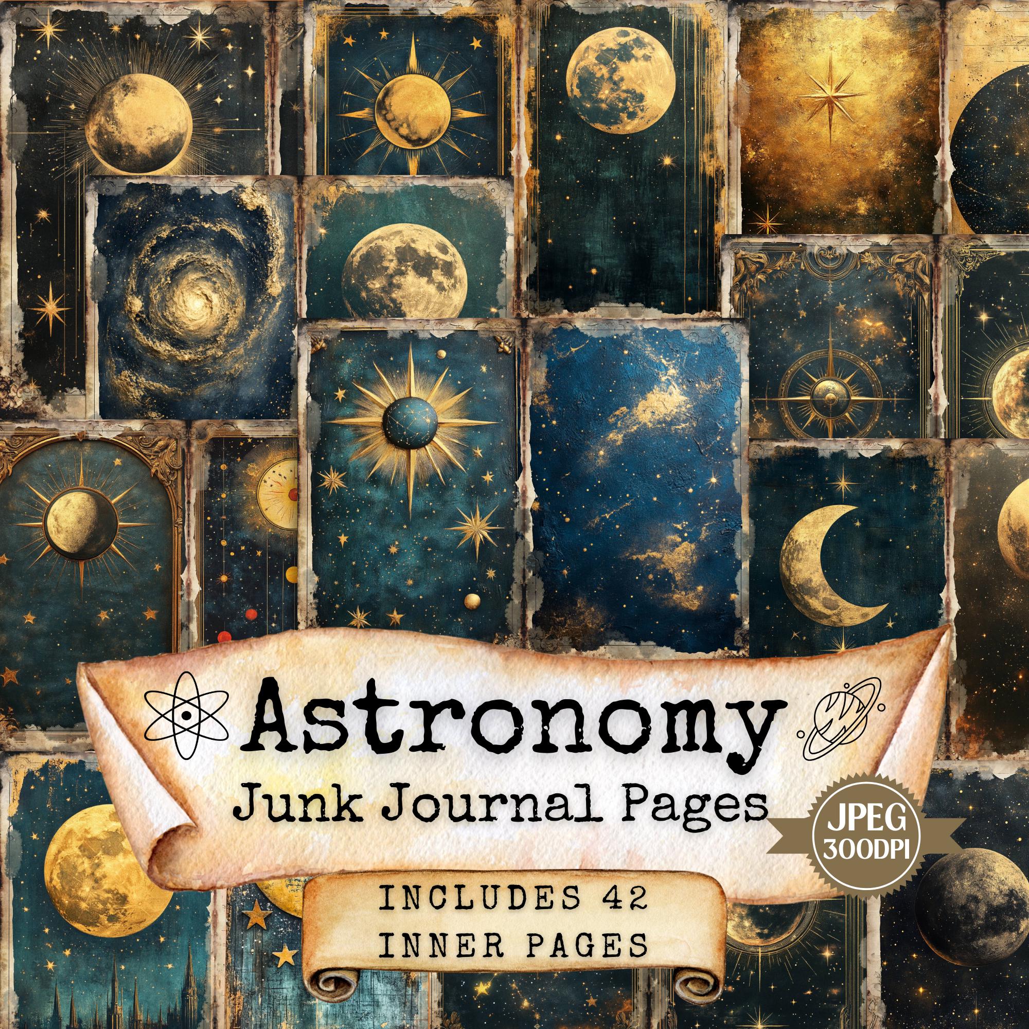 Astronomy Junk Journal Printable Pages Vintage Astronomy Cosmic Theme ...