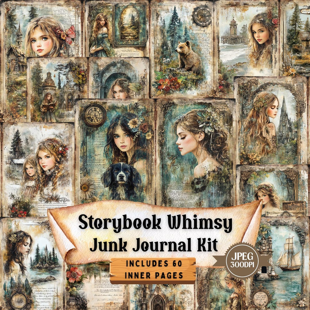 Vintage Fairy Tale Junk Journal Kit: Shabby Chic Ephemera (60 JPEG) - Etsy