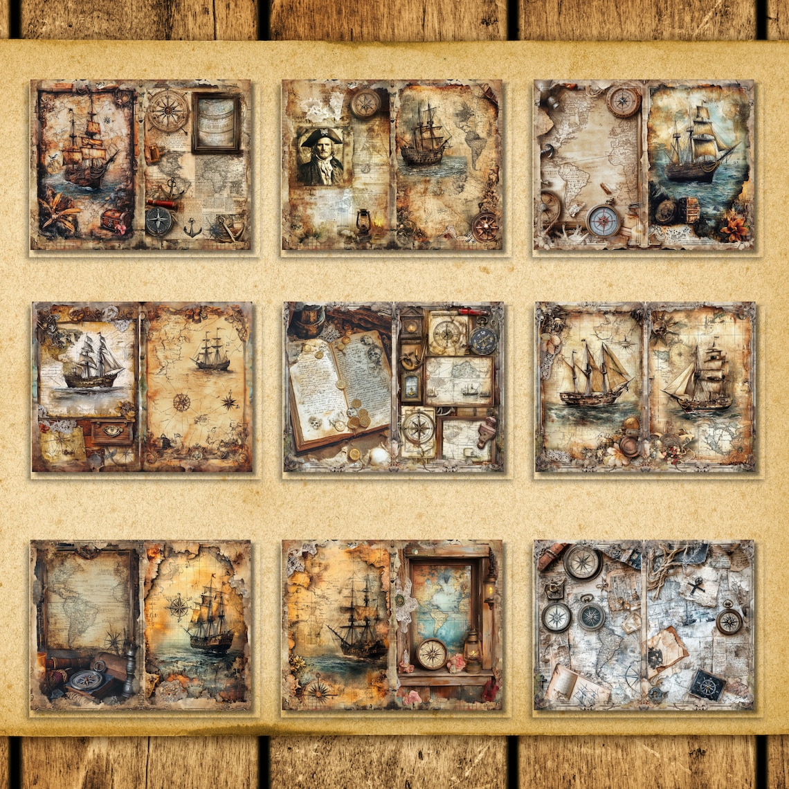 Pirate Junk Journal Printable Pages: Vintage Ephemera (digital Download ...