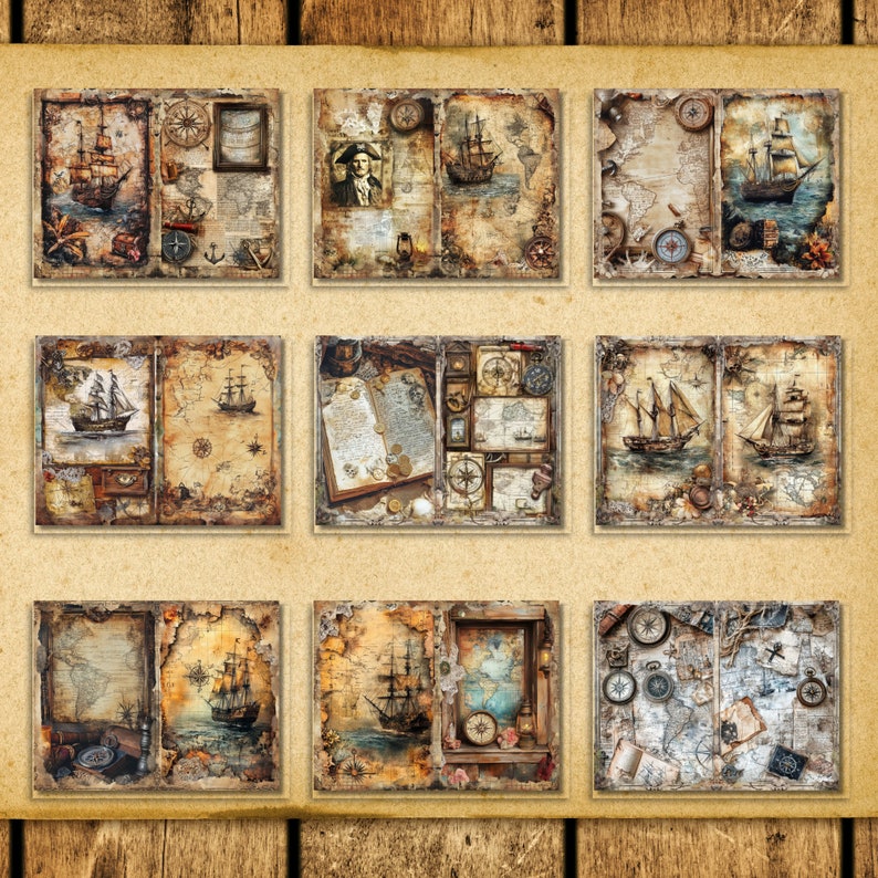 Pirate Junk Journal Printable Pages: Vintage Ephemera (digital Download ...