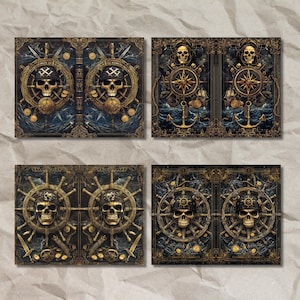 Pirate Book Covers | Vintage Spooky Pirate Junk Journal Cover Kit ...
