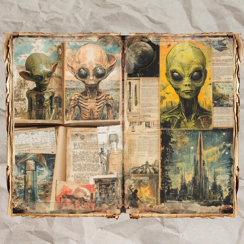 Aliens Junk Journal | Antique Extraterrestrial Wonders – Digital ...